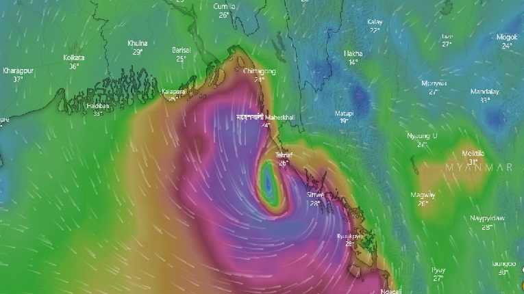 Cyclone Mokha completely crosses Bangladesh