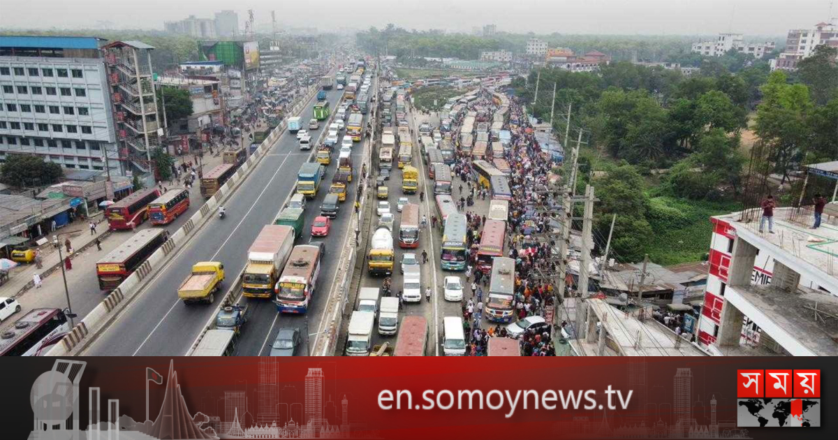 Eid journey: Massive traffic congestion on Dhaka-...